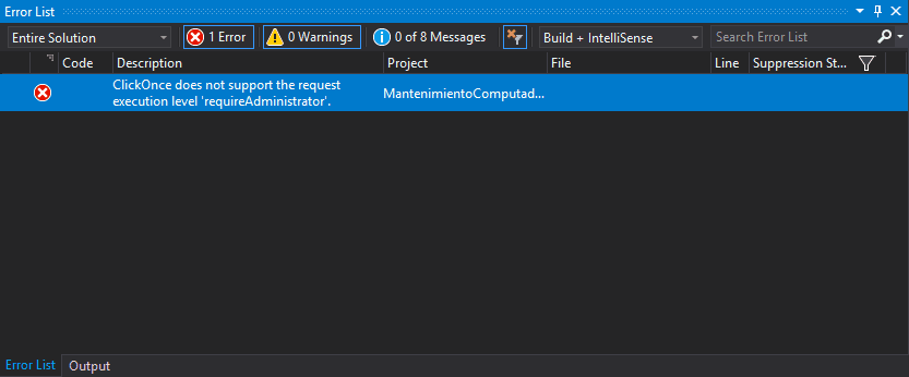 How To Solve C Winforms Build Exception Clickonce Does Not Support The Request Execution Level