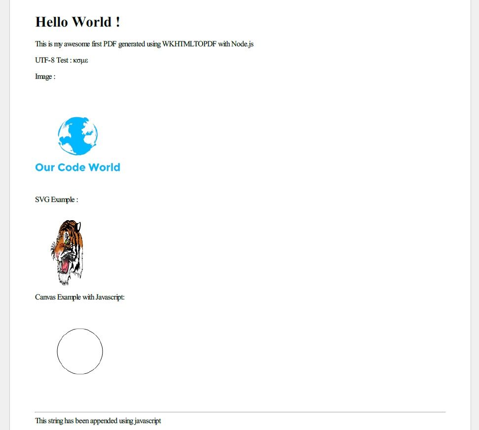 How To Create A Pdf Using Wkhtmltopdf In Nodejs Our Code World 1549